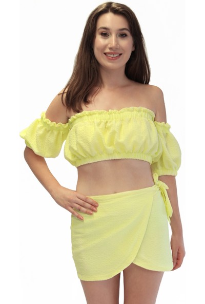 Shehly Yellow Energy Büstiyer Etek Alt Üst Takım