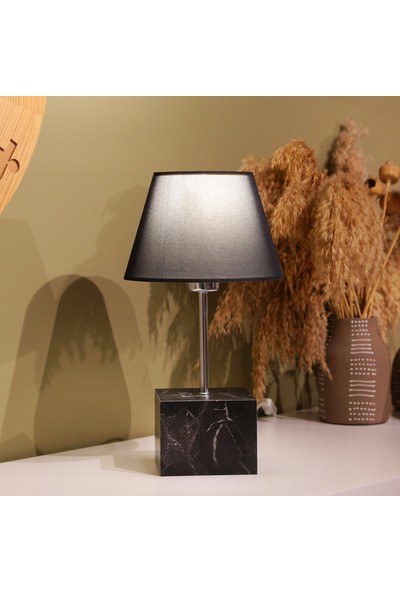 Homing Mermer Desenli Siyah Başlıklı Design Abajur AYD-3025 Homing Mermer Desenli Siyah Başlıklı Design Abajur AYD-3025