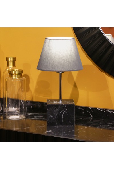 Homing Mermer Desenli Siyah Başlıklı Design Abajur AYD-3025 Homing Mermer Desenli Siyah Başlıklı Design Abajur AYD-3025