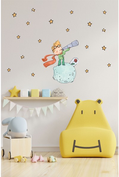 BK Decor Ay Üzerinde Küçük Prens Çocuk Odası Duvar Sticker BK Decor Ay Üzerinde Küçük Prens Çocuk Odası Duvar Sticker