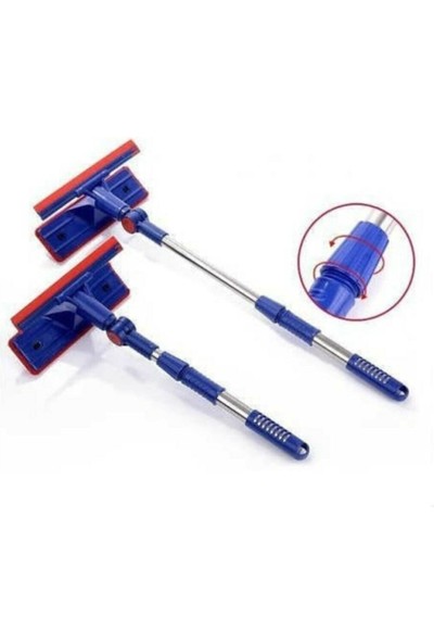 Hitfoni Teleskopik Sap Çekçekli Cam Silme Aparatı Ayarlanabilir Fırça Sap