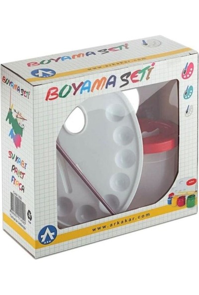 Ark Boyama Seti Su Kabı Palet Fırça