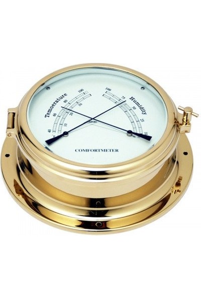 DM Marin Termometre ve Hygrometre Pirinç Görünümlü 125X180MM H:45MM