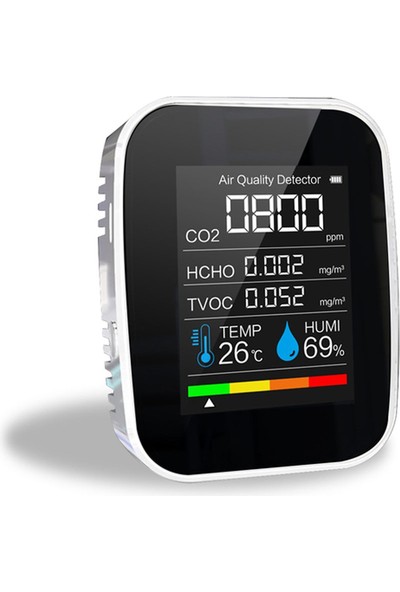 Lixada Çok Fonksiyonlu 5in1 Co2 Ölçer Dijital Sıcaklık Nem (Yurt Dışından)