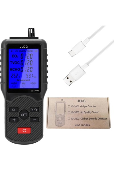 Lixada Çok Fonksiyonlu Hava Kalitesi Test Cihazı Co2 Tvoc (Yurt Dışından)