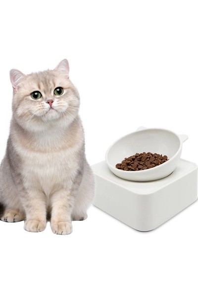 Buyfun 350G Kedi Şeklinde Pet Besleyici (Yurt Dışından)