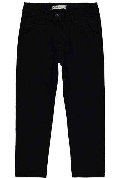 Civil Girls Kız Çocuk Pantolon 6-9 Yaş Siyah