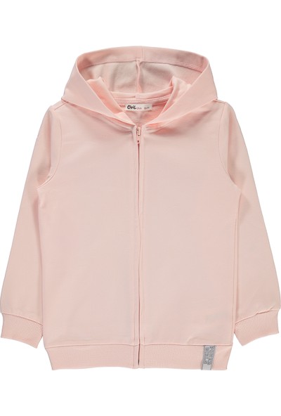 Civil Girls Kız Çocuk Kapüşonlu Hırka 6-9 Yaş Pudra