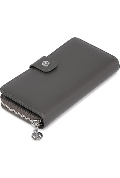 Tergan Gri Deri Kadın Cüzdan 05789E80