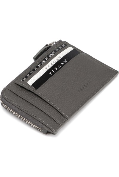 Tergan Gri Deri Unisex Kredi Kartlık 00265G35