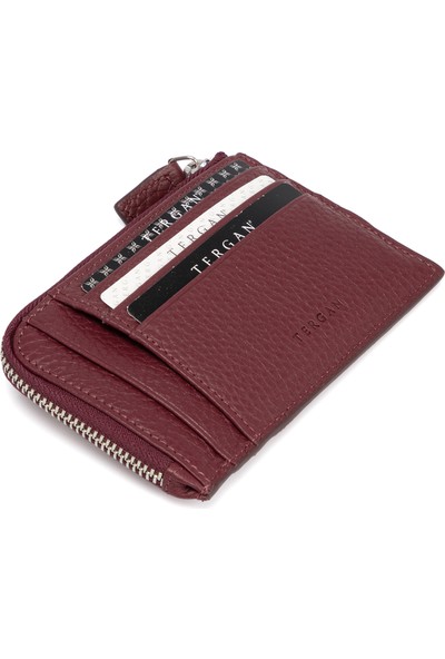 Tergan Bordo Deri Unisex Kredi Kartlık 00265M71