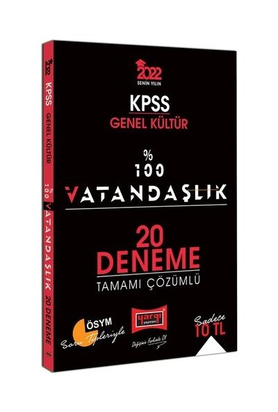 Yargı Yayınevi KPSS 2022 Genel Kültür %100 Vatandaşlık Tamamı Çözümlü 20 Deneme