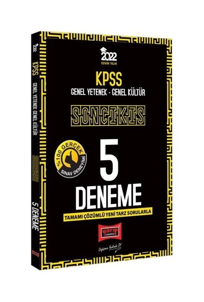 Yargı Yayınevi KPSS 2022 Genel Yetenek Genel Kültür Son Çıkış Tamamı Çözümlü 5 Deneme