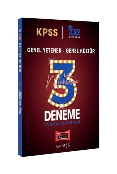 Yargı Yayınevi KPSS 2022 Genel Yetenek Genel Kültür Tamamı Çözümlü Muhteşem 3 Deneme