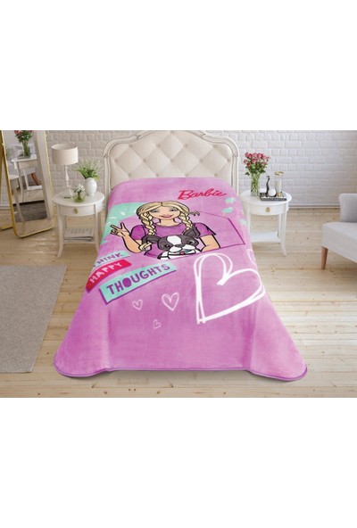 Taç Barbie Happy Lisanslı Tek Kişilik Battaniye