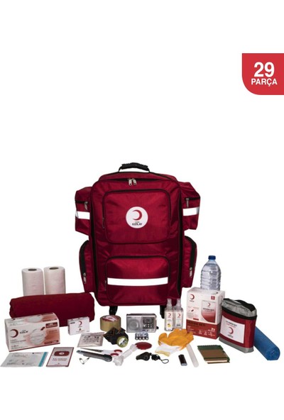 Türk Kızılay Deprem ve Doğal Afet Çantası Tam Donanımlı (29 Kalem)