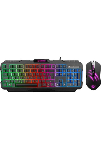 Rampage Km-Rx5 Scorpy Gökkuşağı Aydınlatmalı USB Oyuncu Klavye ve Mouse