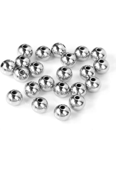 Subu Takı 6mm Metalize Nikel Renk Top Boncuk 150 Adet Subu Takı 6mm Metalize Nikel Renk Top Boncuk 150 Adet