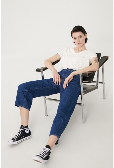 Lee Wide Leg Denim Esnek Jean Kot Pantolon Lee Wide Leg Denim Esnek Jean Kot Pantolon