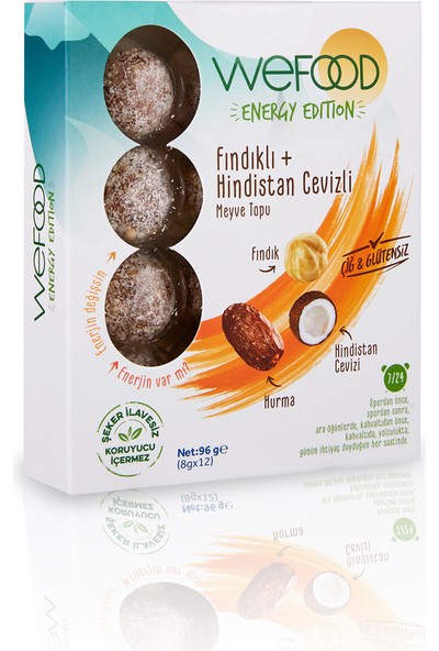 Wefood Energy Edition - Fındıklı & Hindistan Cevizli Meyve Topu 96 gr
