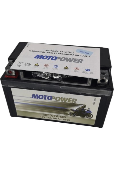 Motopower MPX7A-BS 12V 7Ah Motosiklet Aküsü