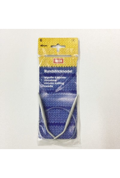 Inox Misinalı 40 cm El Örgü Şişi No:6