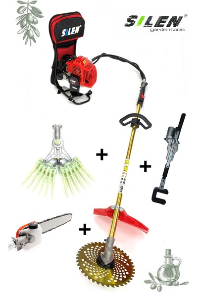 Silen Garden Tools Sırt Tırpan + Zeytin Hasat + Fındık Silkeleme + Dal Budama Makinesi 3.2kw 4.6hp Silen Garden Tools Sırt Tırpan + Zeytin Hasat + Fındık Silkeleme + Dal Budama Makinesi 3.2kw 4.6hp