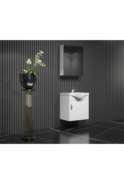 Özceden Yıldız Banyo Dolabı 45 cm Beyaz Asma Kulplu