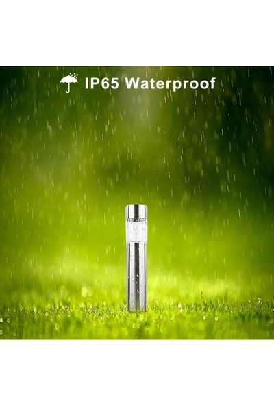 Boru Görünümünde Metal Gövdeli Güneş Enerjili Solar Bahçe Lambası