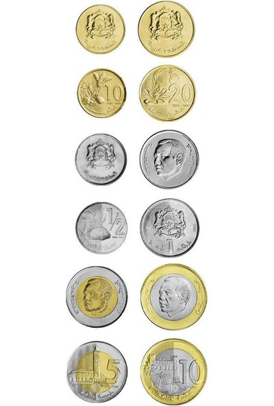 Benim Koleksiyonum Fas Yabancı Madeni Eski Para Seti (2011-13)