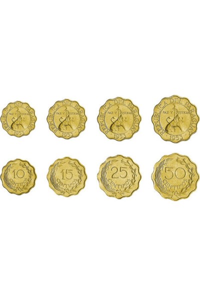 Benim Koleksiyonum Paraguay Yabancı Madeni Eski Para Seti (1953)