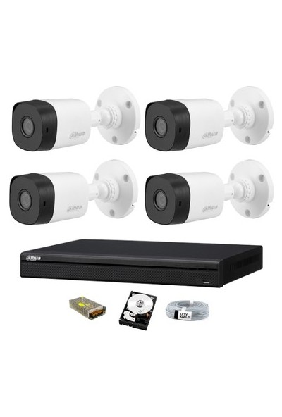 Dahua 4 Kameralı Gece Görüşlü 2mp 1080 Fhd Set