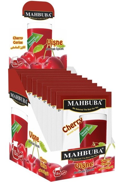 Mahbuba Vişne Aromalı Toz İçecek 24x9gr Soğuk Veya Sıcak Tüketilebilir Mahbuba Vişne Aromalı Toz İçecek 24x9gr Soğuk Veya Sıcak Tüketilebilir