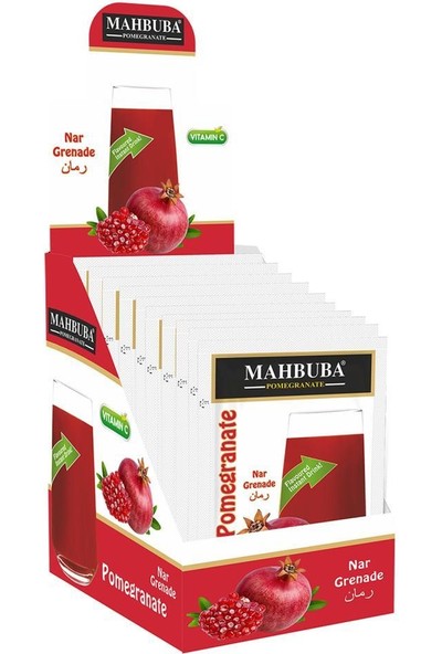 Mahbuba Nar Aromalı Toz İçecek 24x9gr Soğuk Veya Sıcak Tüketilebilir Mahbuba Nar Aromalı Toz İçecek 24x9gr Soğuk Veya Sıcak Tüketilebilir
