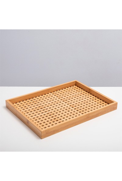 Chakra Bambu Tepsi Natural - 46, 5 x 34, 5 x 4 cm