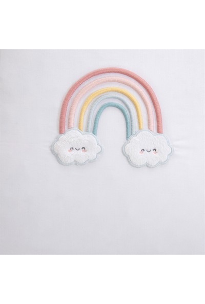 Chakra Rainbow Süs Yastık Kılıfı Beyaz - Pembe 40 x 40 cm