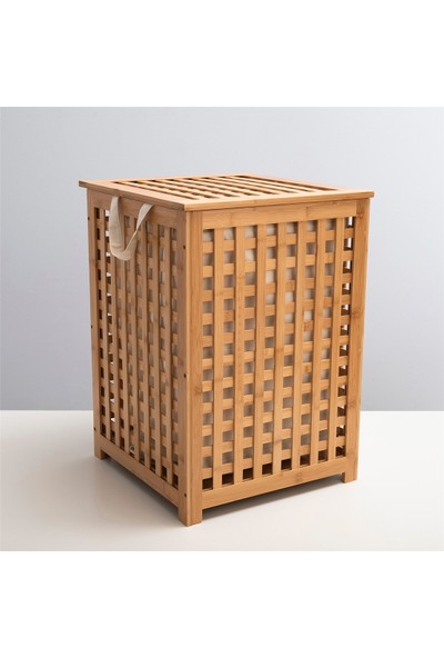Chakra Bambu Çamaşır Sepeti 58X40 cm Natural