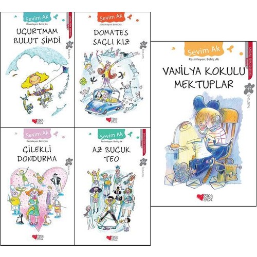 Sevim Ak 5 Kitap Set / Uçurtmam Bulut Şimdi - Domates Saçlı Kitabı