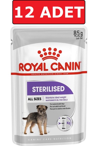 Royal Canin Sterilised Kısır Köpek Konservesi 12 x 85 gr Köpek Yaş Mama Pouch Royal Canin Sterilised Kısır Köpek Konservesi 12 x 85 gr Köpek Yaş Mama Pouch