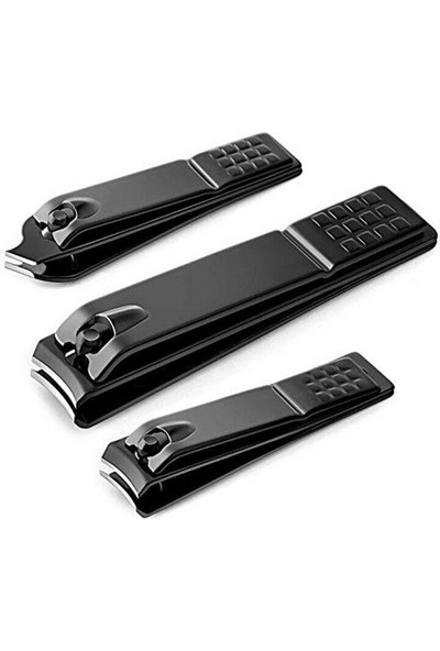 Mimozaavm Profesyonel Siyah Paslanmaz Çelik Pedikür Tırnak Makası 3lü Set