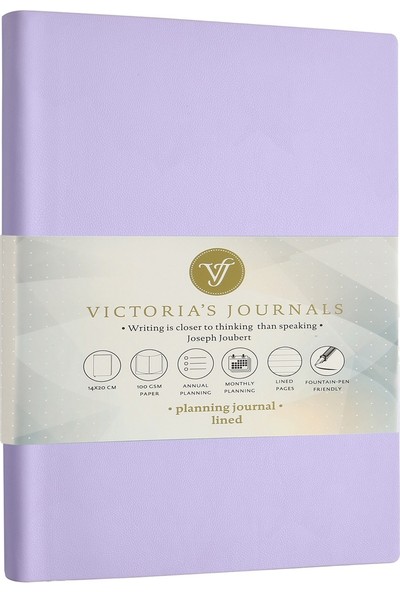 Victoria's Journals Smyth Pastel Çizgili Defter Mor 15 x 21 cm Victoria's Journals Smyth Pastel Çizgili Defter Mor 15 x 21 cm