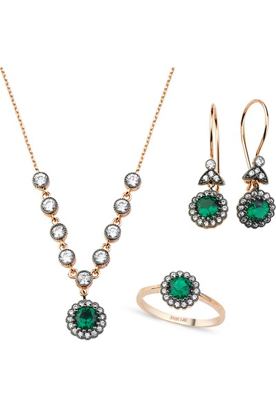 Moserini Mos Altın Elmas Görünümlü Zirkon Taşlı Altın Set 8.25 gr Moserini Mos Altın Elmas Görünümlü Zirkon Taşlı Altın Set 8.25 gr