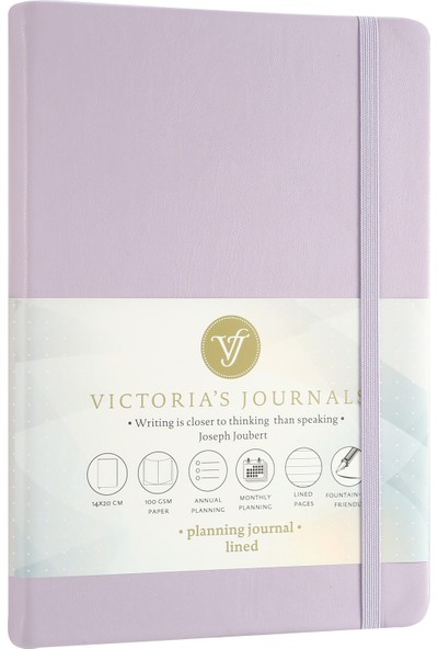 Victoria's Journals Venzi Classic Çizgili Defter Pastel Mor 14 x 20 cm Victoria's Journals Venzi Classic Çizgili Defter Pastel Mor 14 x 20 cm