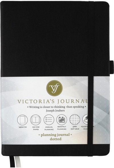 Victoria's Journals Venzi Classic Noktalı Defter Siyah 14 x 20 cm Victoria's Journals Venzi Classic Noktalı Defter Siyah 14 x 20 cm