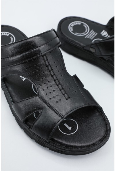Dekosa Deri Rahat Comfort Siyah Erkek Sandalet 3082 Dekosa Deri Rahat Comfort Siyah Erkek Sandalet 3082