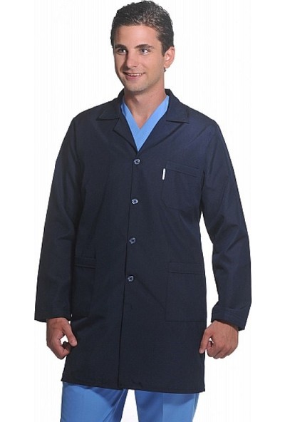 Mervem Gömlek Yaka Alpaka Kumaş Iş Önlüğü Bay Lacivert