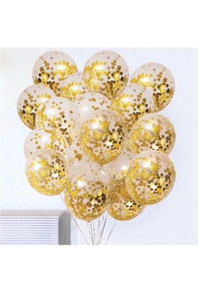 Bal10 Dünyası Gold Konfetili Şeffaf Balon Seti 10 Adet Bal10 Dünyası Gold Konfetili Şeffaf Balon Seti 10 Adet