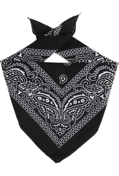 Attach Siyah Şal Desen Damlalı Bandana Attach Siyah Şal Desen Damlalı Bandana