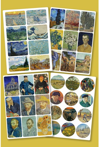 Özer Store Van Gogh Ünlü Tablolar Sticker Yapışkan Seti Özer Store Van Gogh Ünlü Tablolar Sticker Yapışkan Seti