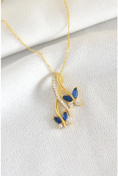 Enes Store Sonsuzluk Safir Taşlı Kelebek Gümüş Kolye Altın Kaplama Enes Store Sonsuzluk Safir Taşlı Kelebek Gümüş Kolye Altın Kaplama